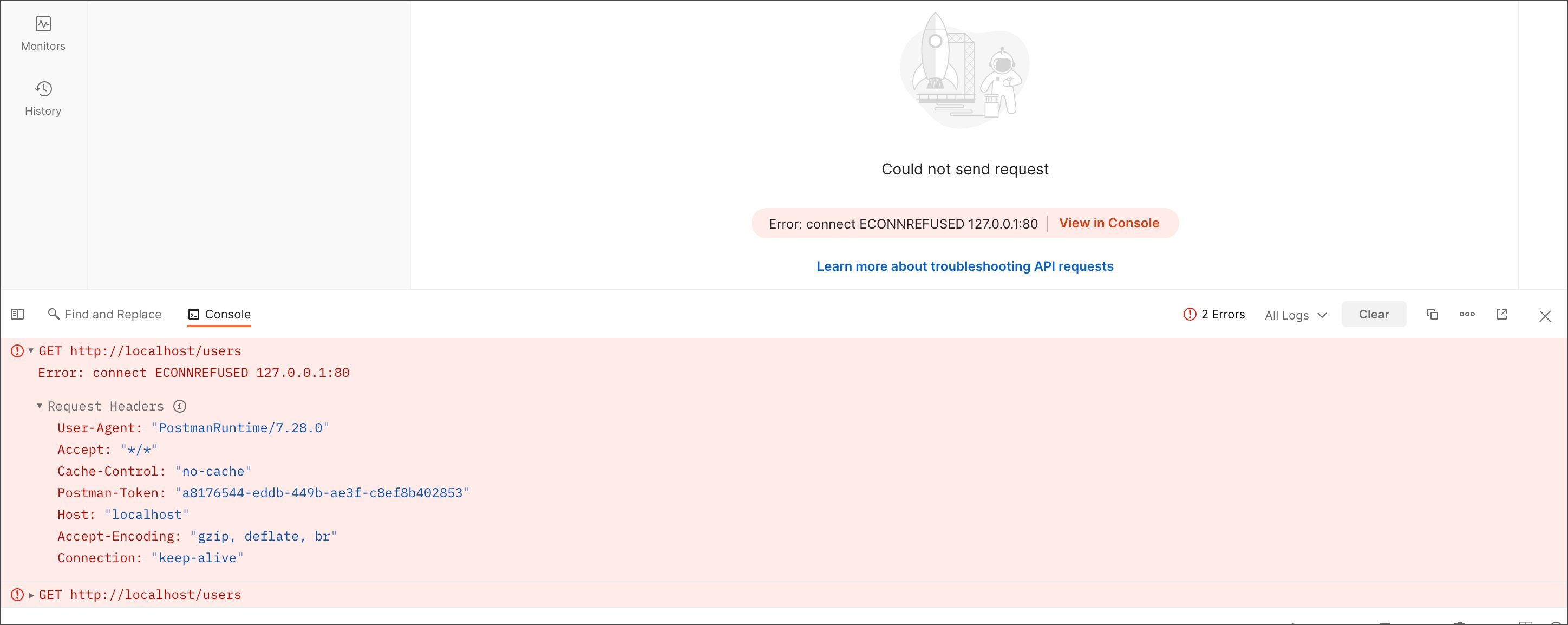 Trouble Shooting Postman My Docs
