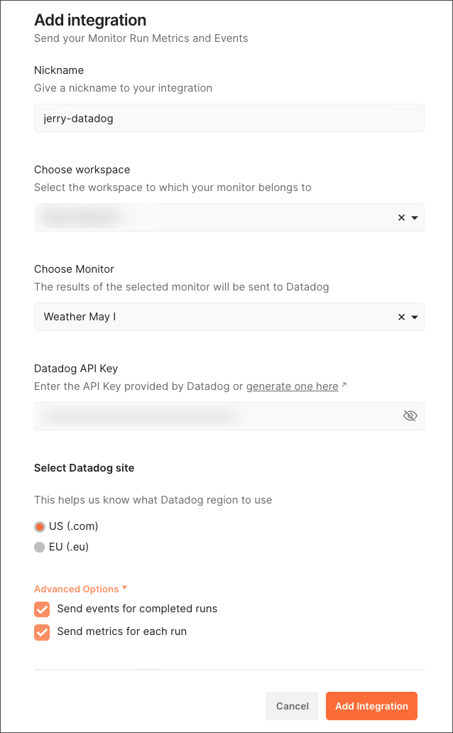 Datadog | Postman Learning Center