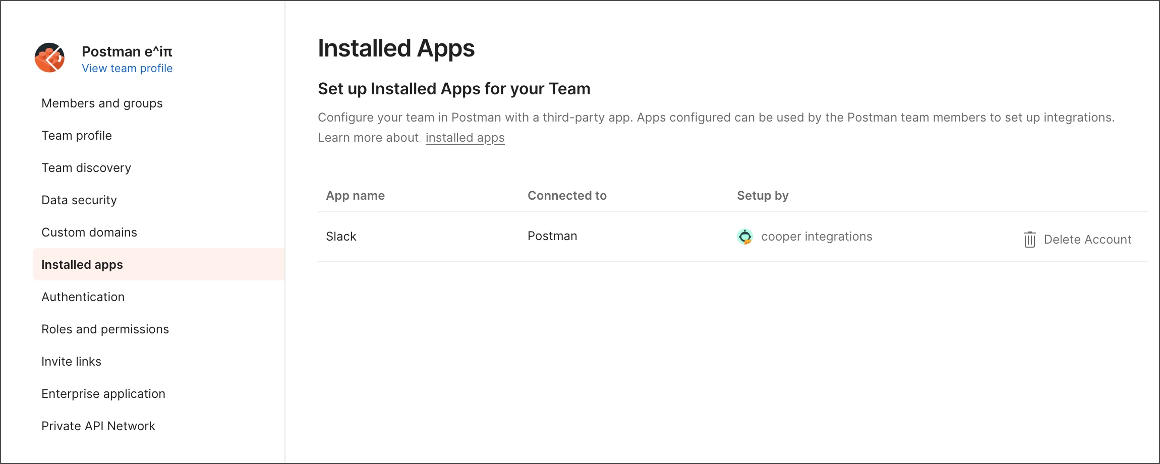 Using Installed Apps In Integrations Postman Learning Center