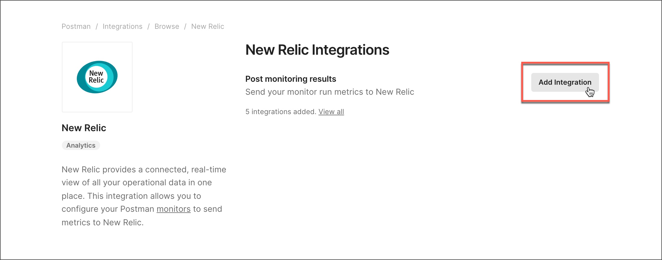 New Relic | Postman Learning Center